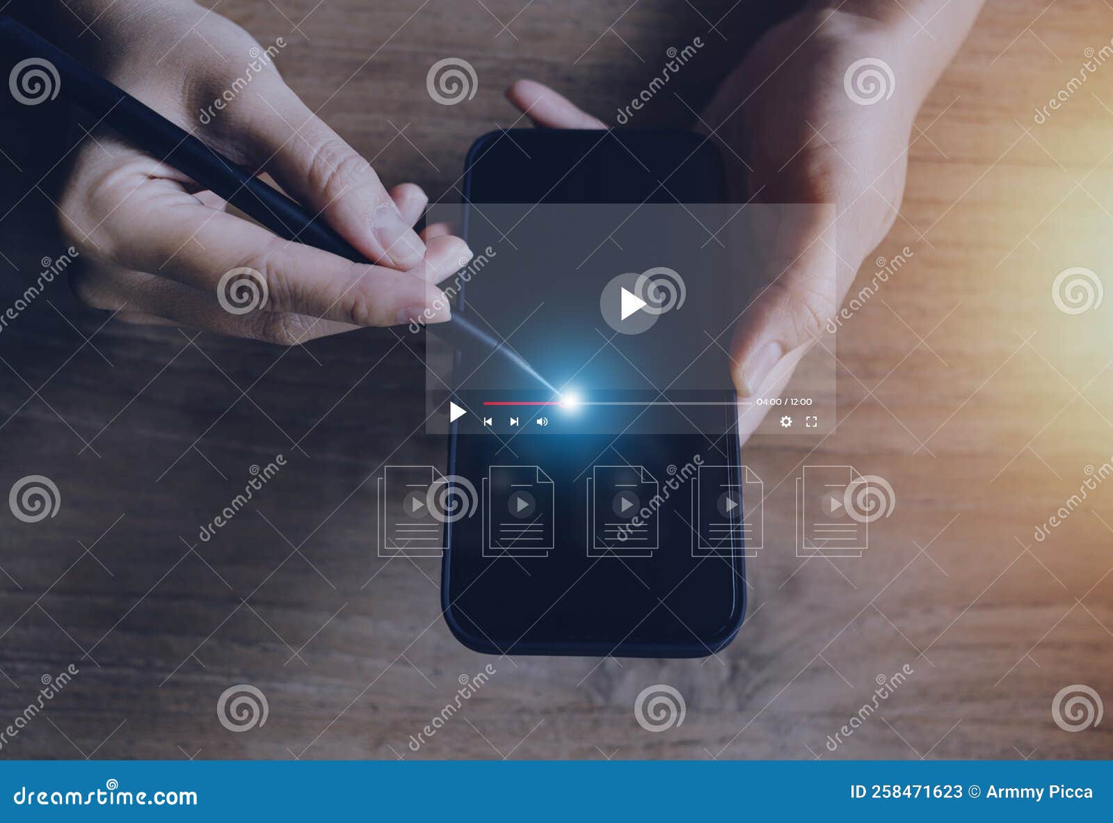 Man Using Mouse and Keyboard for Streaming Online, Watching Video on ...