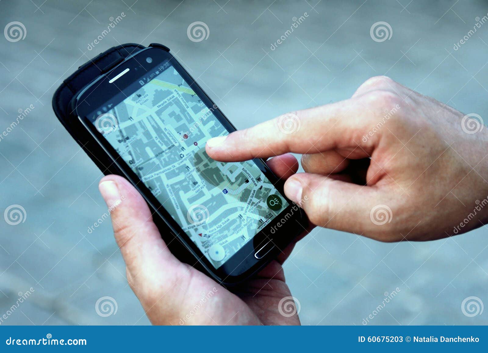 Man Using Navigation System Stock Image - Image of icon, background ...