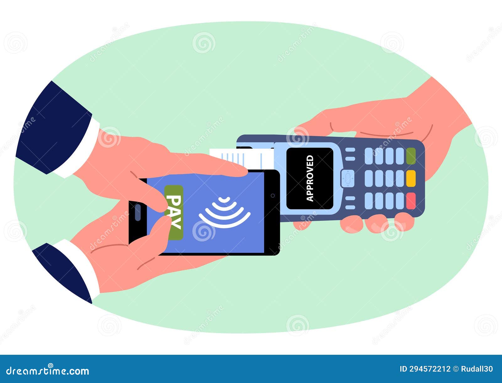 Man Using NFC Technology from His Mobile Phone To Make a Payment Stock ...