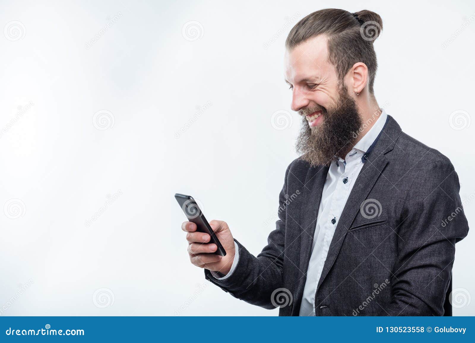 Man Using Phone Technology Communication Gadgets Stock Photo - Image of ...