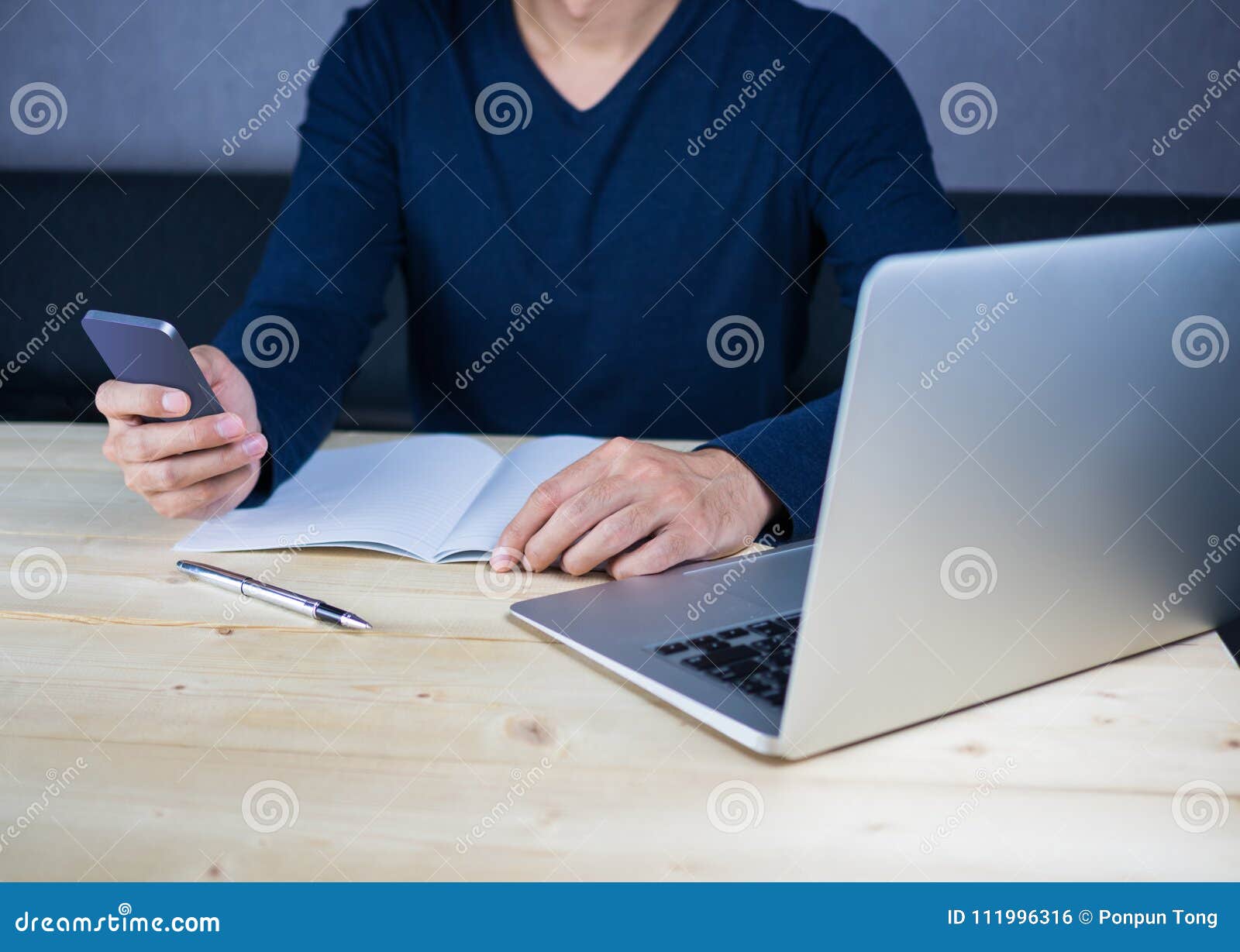 Man Using Phone and Work, Distraction and Busy Concept Stock Photo ...