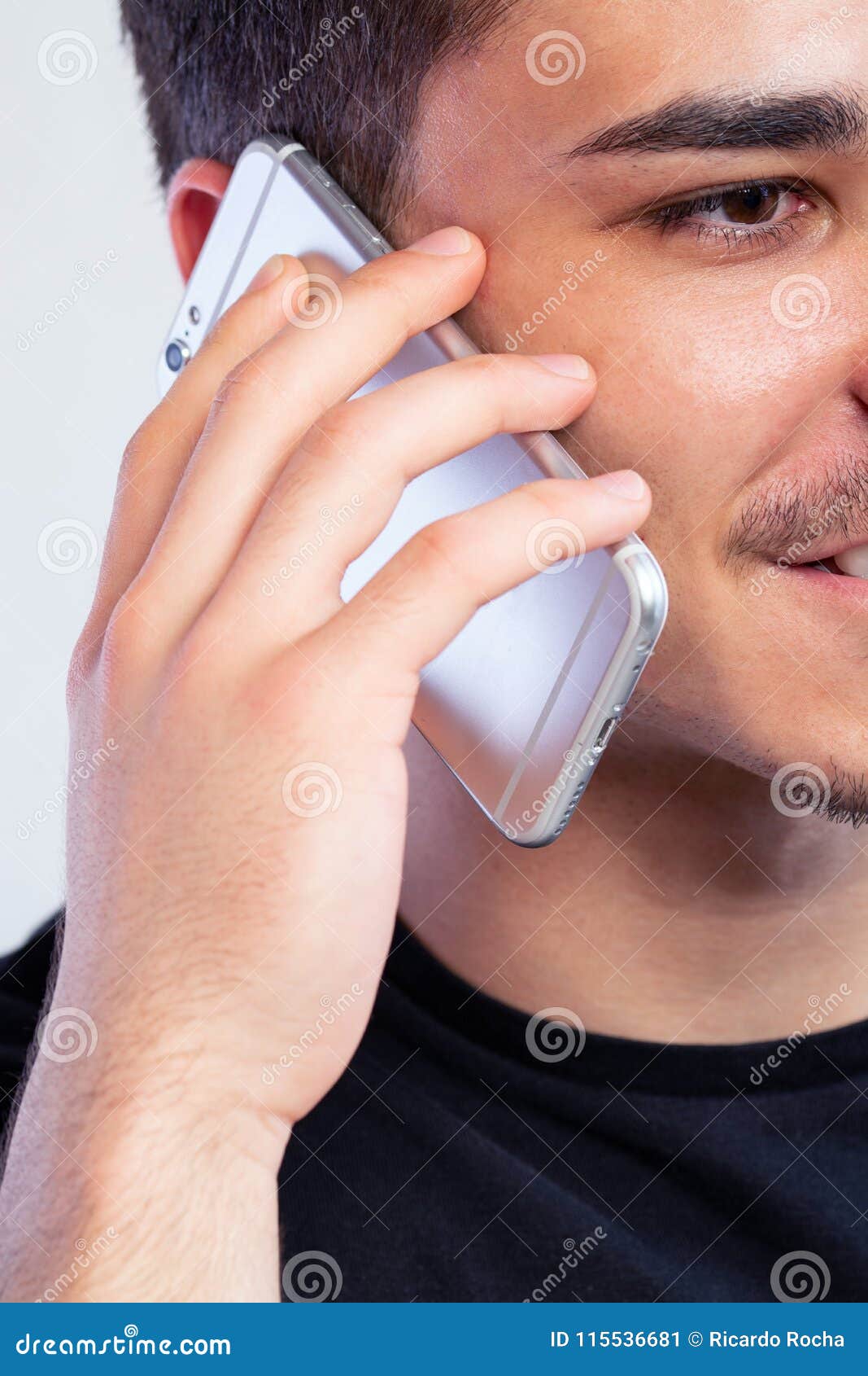 Man using the phone stock image. Image of happy, cell - 115536681