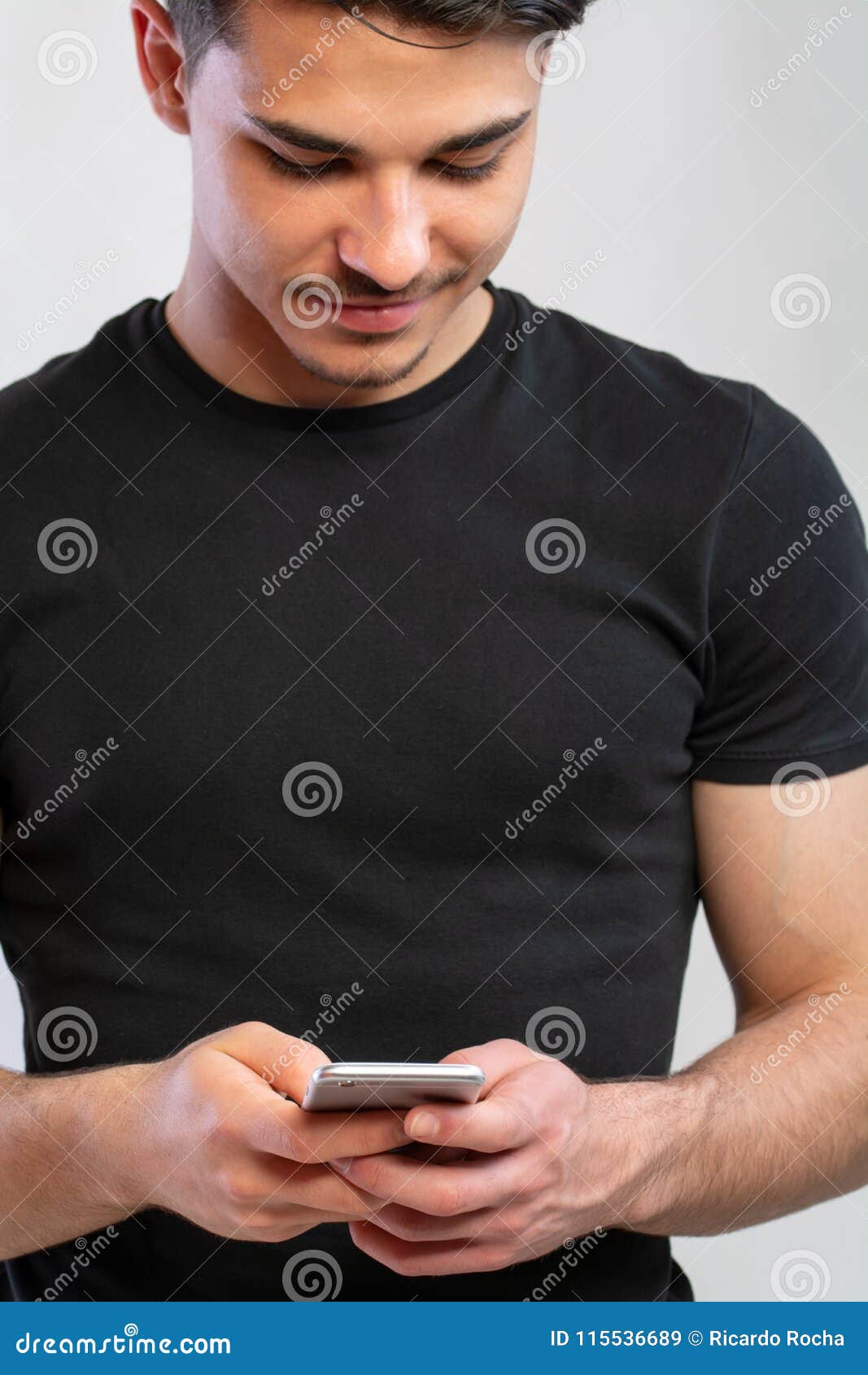 Man using the phone stock image. Image of looking, cellphone - 115536689