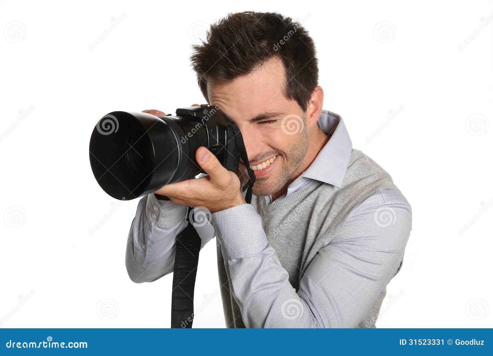 Man using photo camera stock image. Image of professional - 31523331
