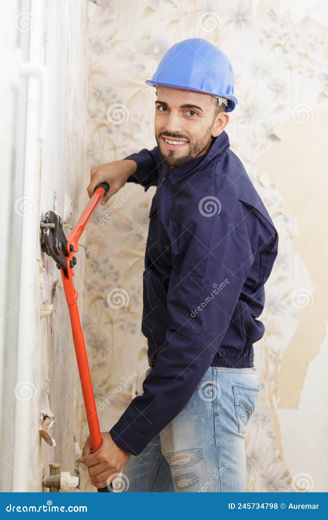 Man using pliers indoors stock photo. Image of open - 245734798