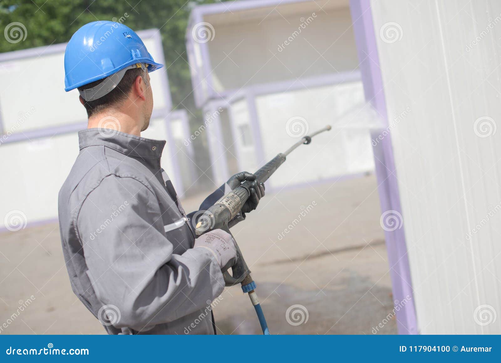 Man using power washer stock photo. Image of maintenance - 117904100