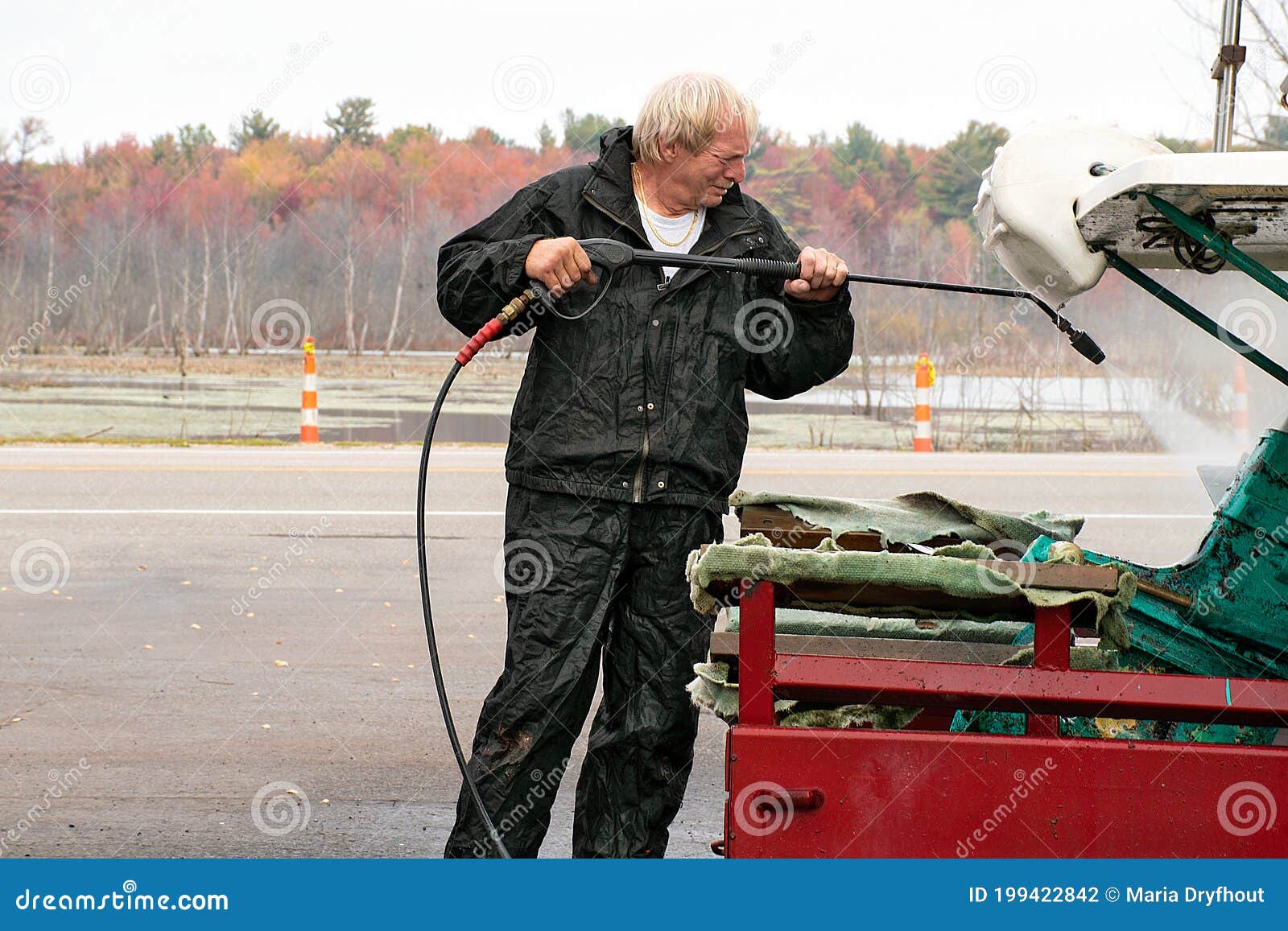 Man using power washer stock photo. Image of dirt, nautical - 199422842