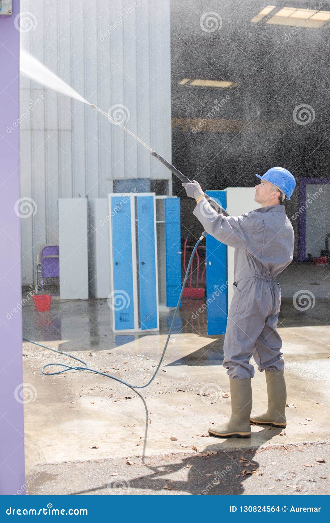 Man using power washer stock photo. Image of washer - 130824564