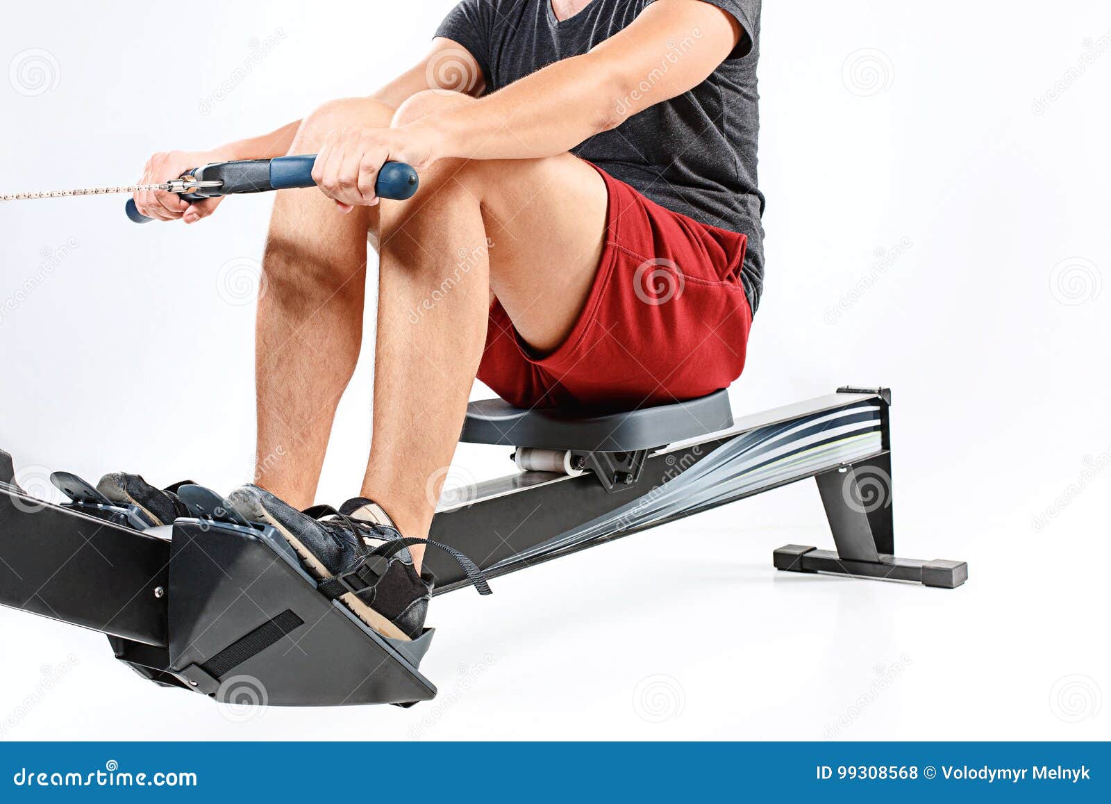 Man Using a Press Machine in a Fitness Club. Stock Photo - Image of ...