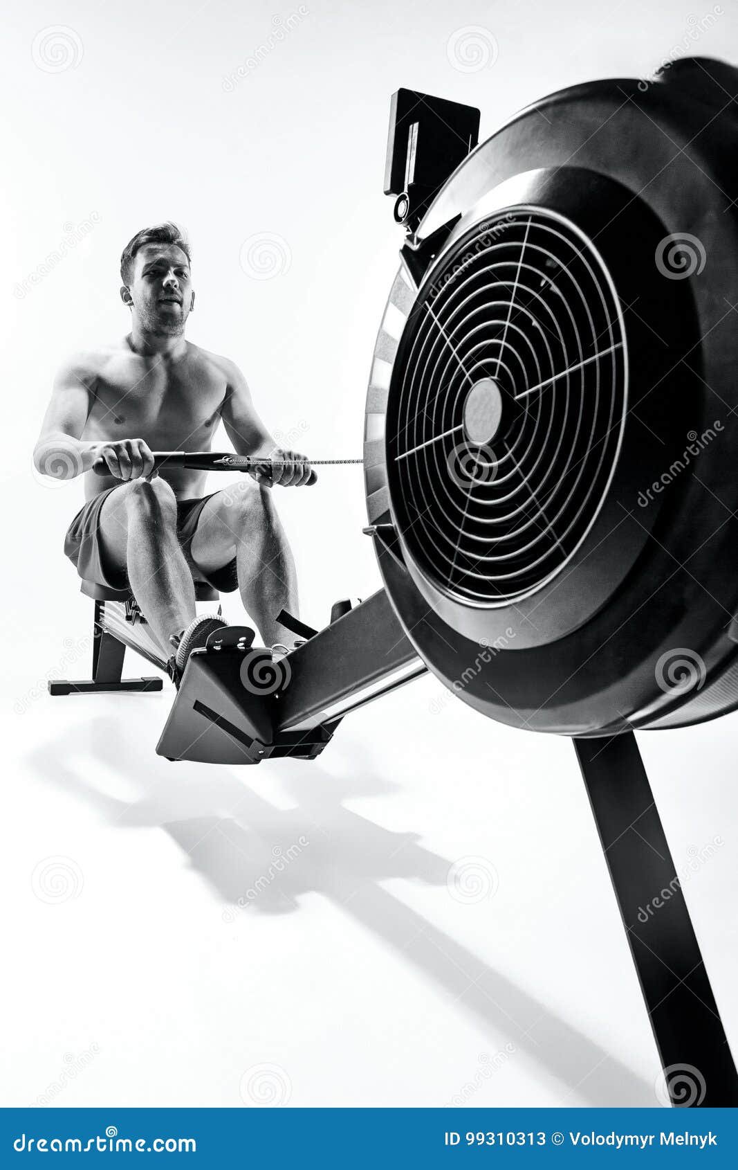 Man Using a Press Machine in a Fitness Club. Stock Image - Image of ...