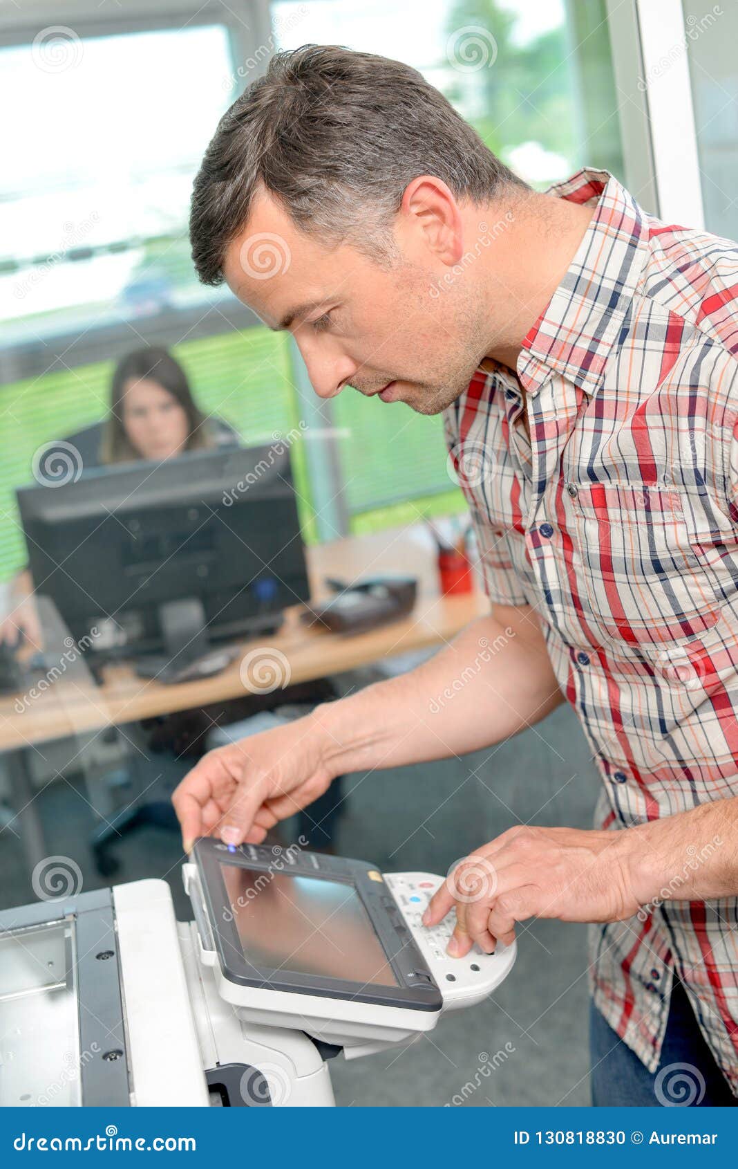Man using the printer stock photo. Image of object, style - 130818830