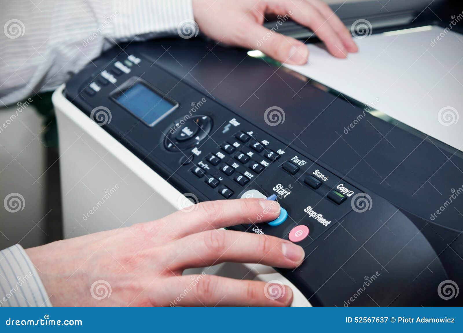Man Using Scanner Multifunction Device Stock Image - Image of work ...