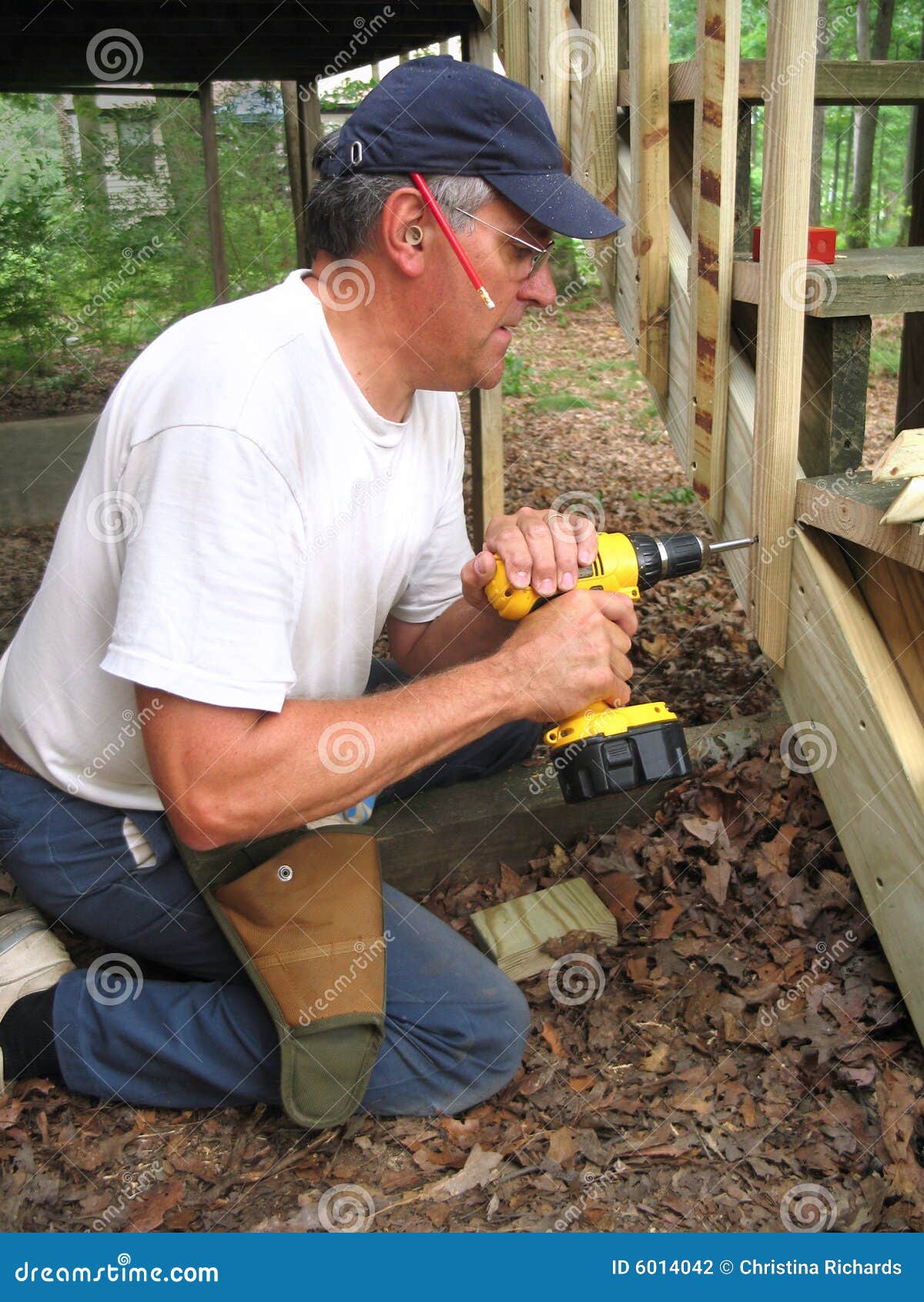 Man using gun stock photo. Image of wood, skill, construction - 6014042
