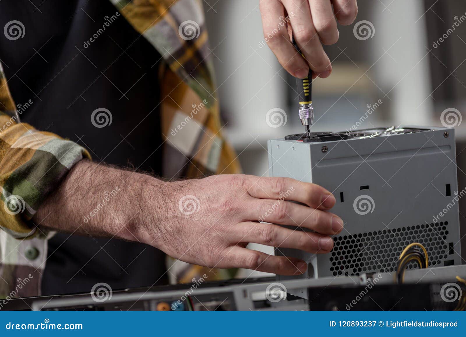 Man Using Screwdriver while Fixing Stock Image - Image of repairing ...