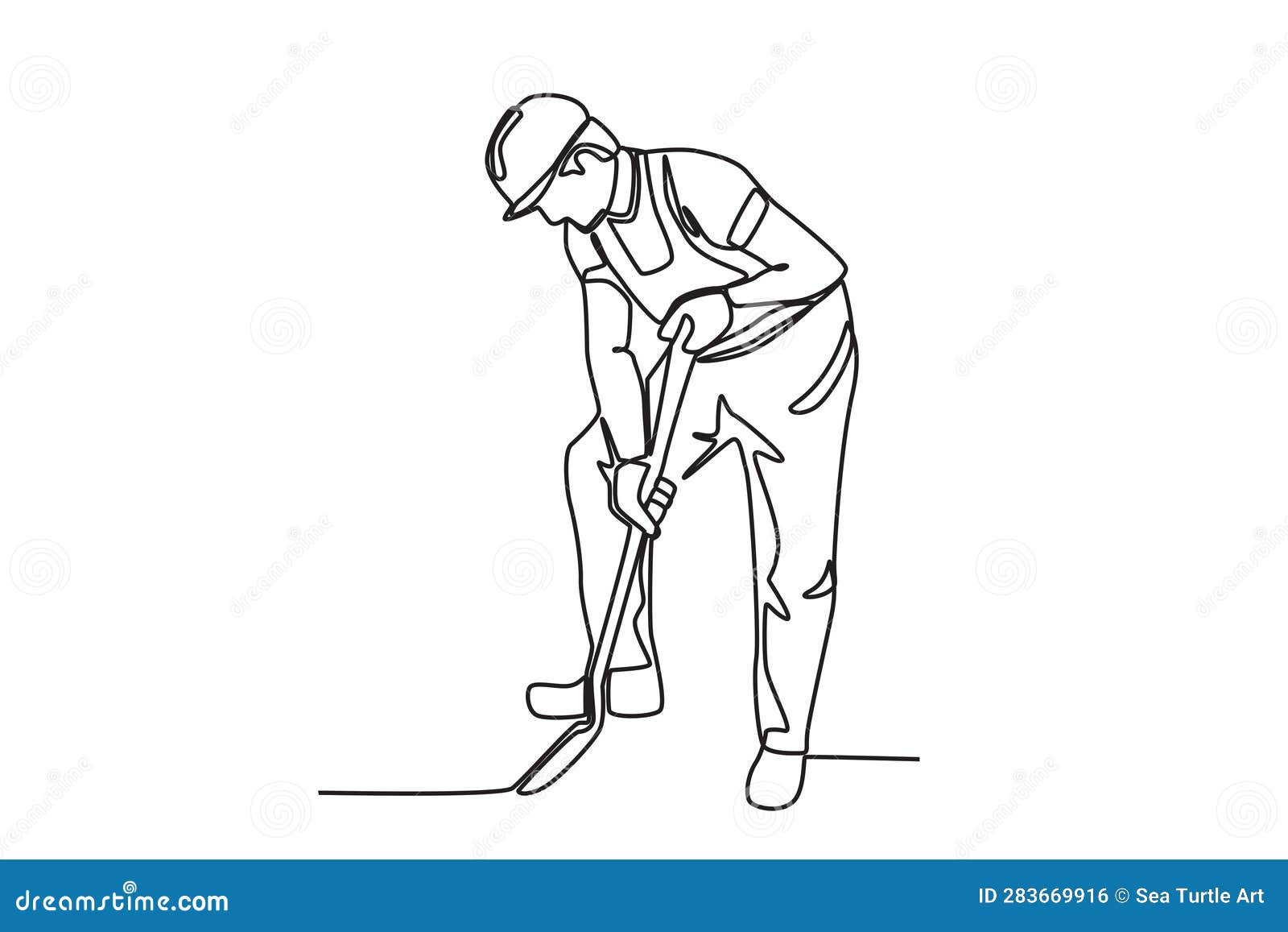 A man using a shovel stock vector. Illustration of national - 283669916