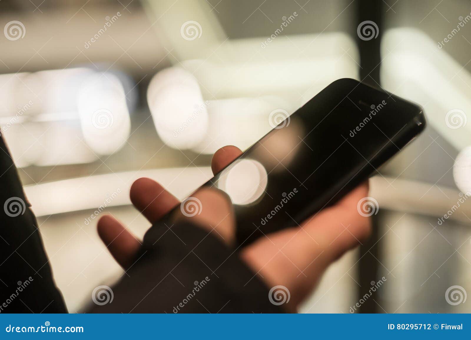Man Using Smart Phone Close Up. Mobile Phone in Hand Stock Photo ...