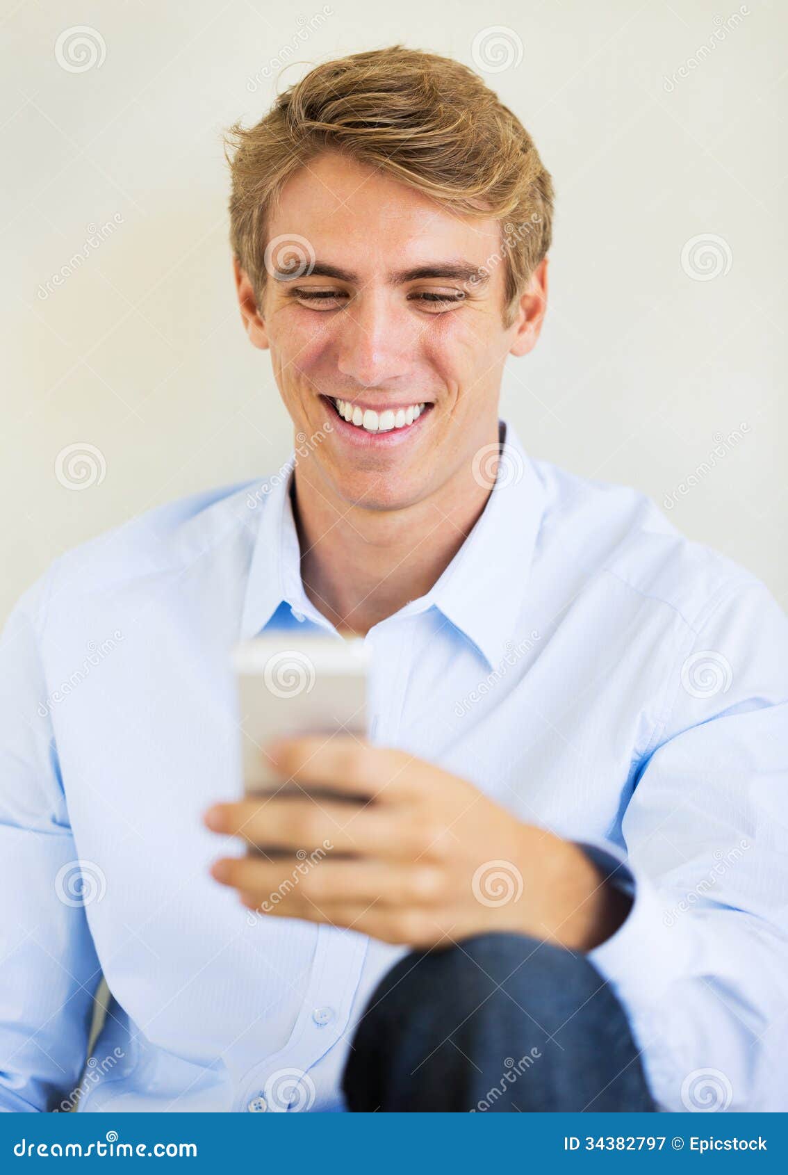 Man Using Smart Phone, Texting Stock Image - Image of messaging, mobile ...