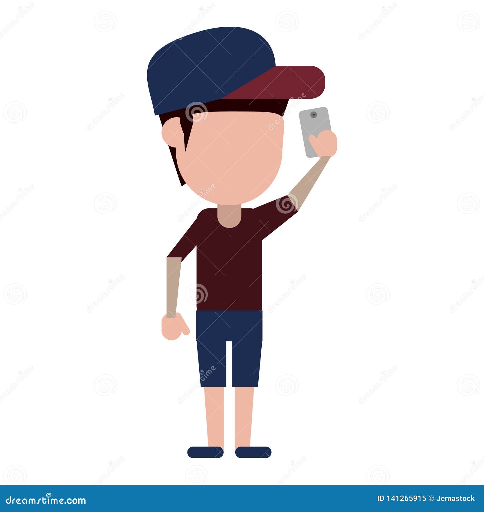 Man Using Smartphone Avatar Cartoon Stock Vector - Illustration of ...