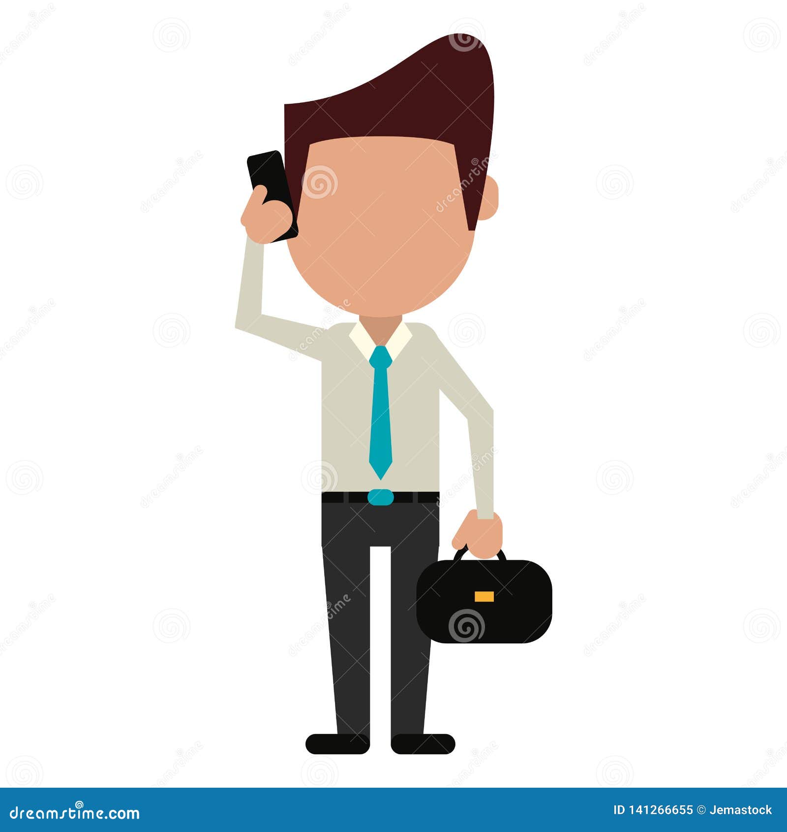Man Using Smartphone Avatar Cartoon Stock Vector - Illustration of ...