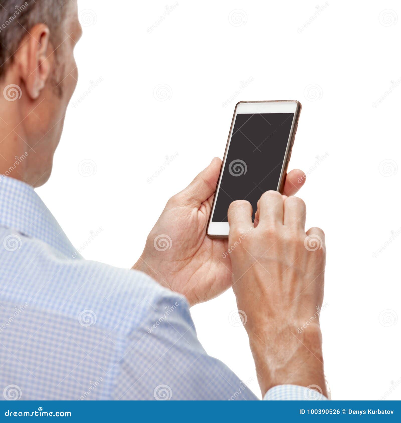 Man using smartphone stock photo. Image of freelancer - 100390526