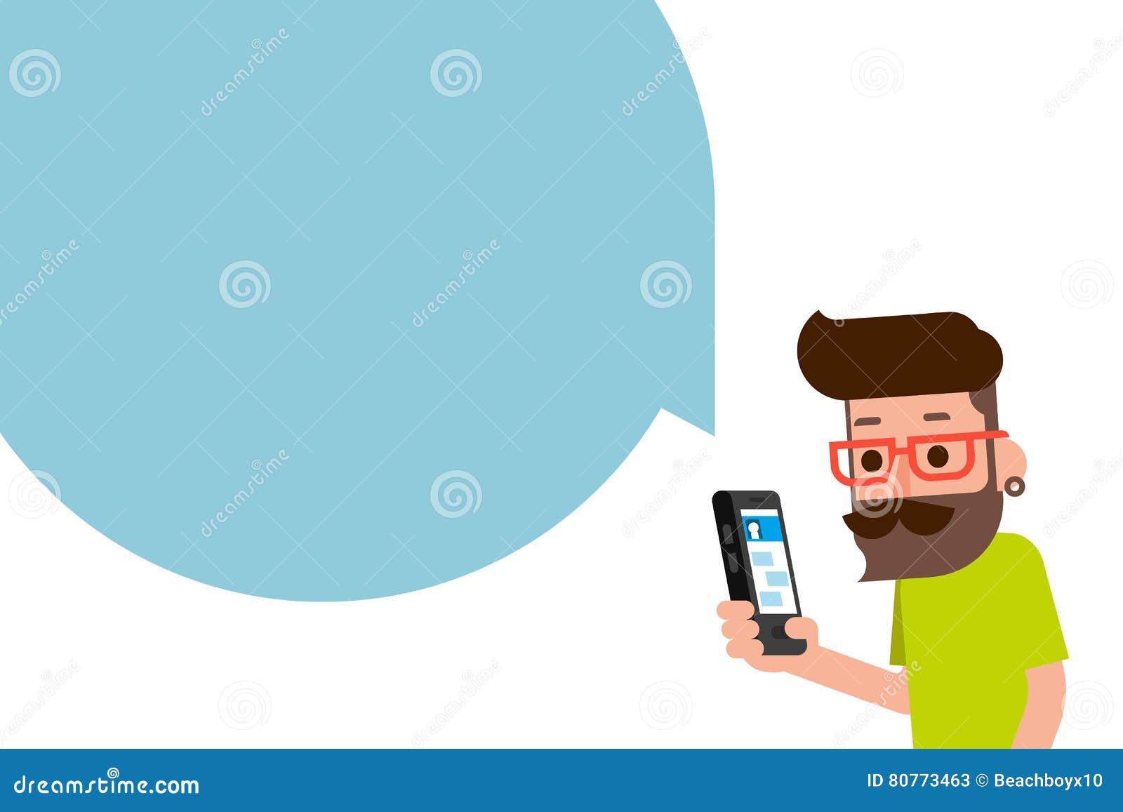 Man using smartphone. stock vector. Illustration of mobile - 80773463