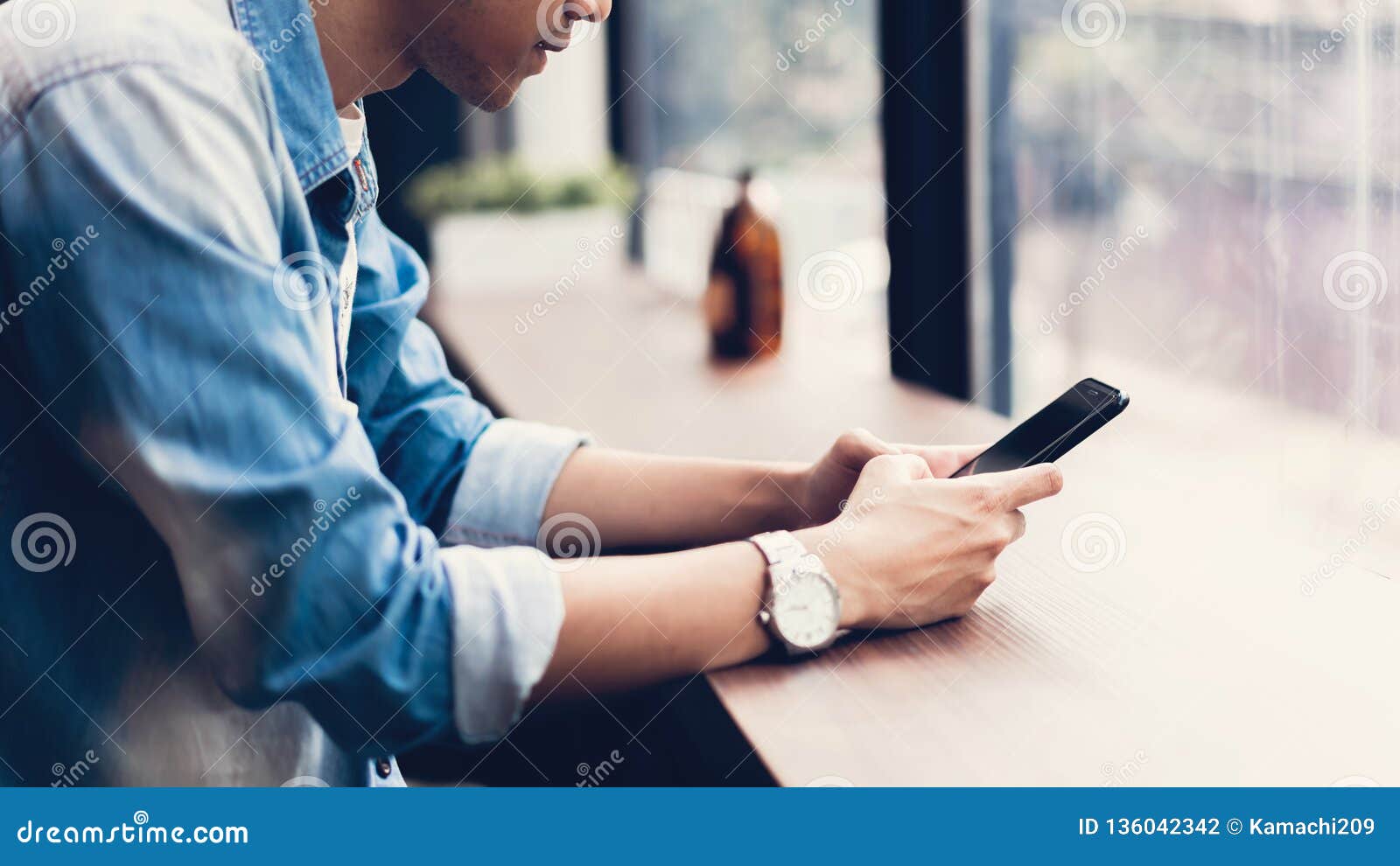 Man Using Smartphone, during Leisure Time. the Concept of Using the ...