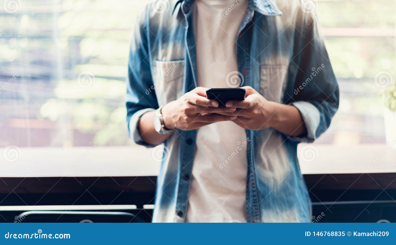 Man Using Smartphone, during Leisure Time. the Concept of Using the ...