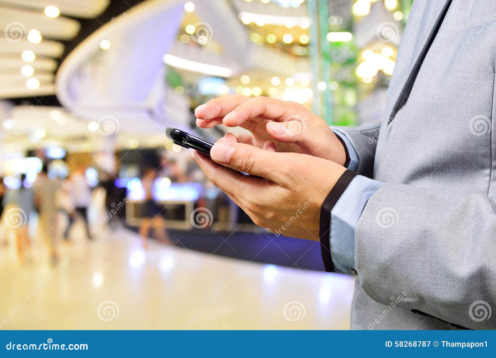 Man Using Smartphone or Mobile Phone Stock Image - Image of close ...