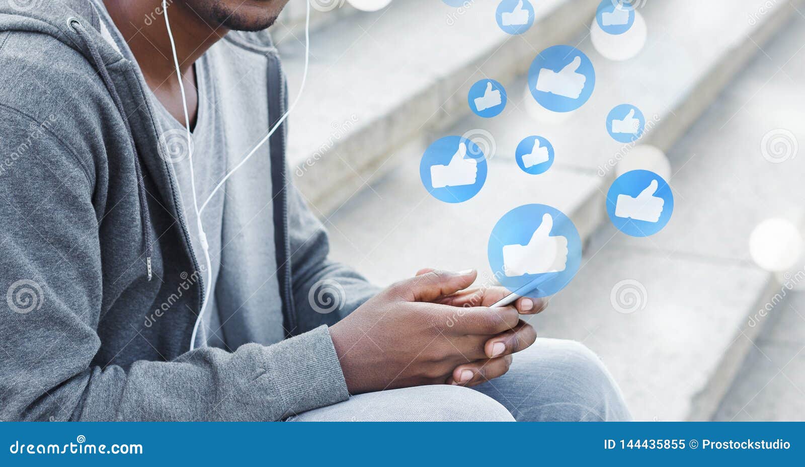 Man Using Smartphone, Playing Social Media and Website Stock Image ...