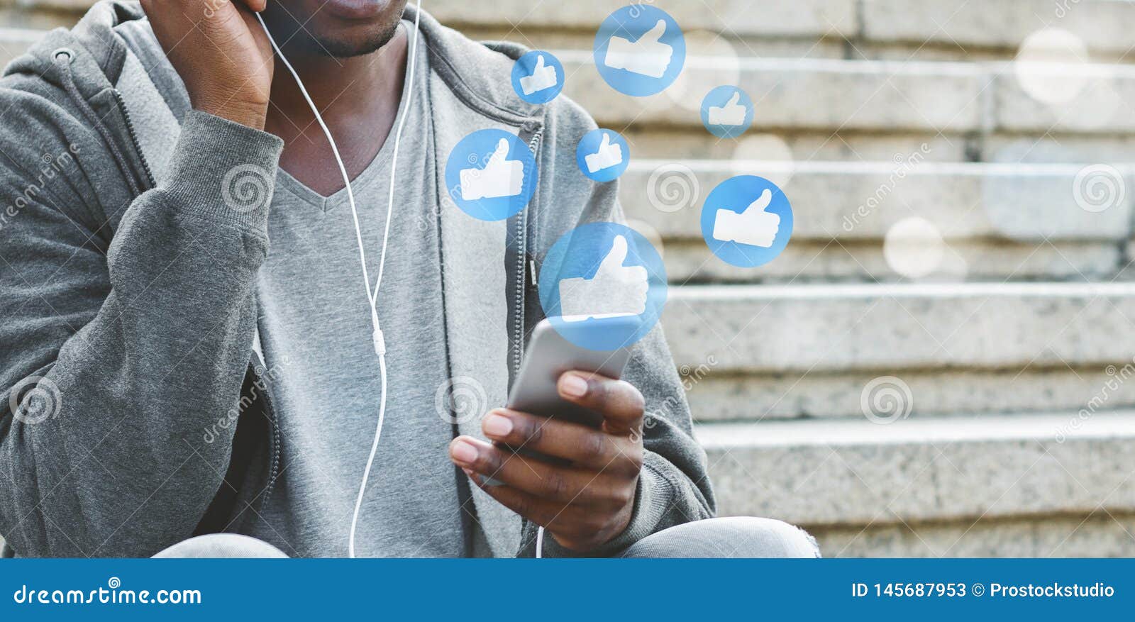 Man Using Smartphone, Playing Social Media and Website Stock Image ...