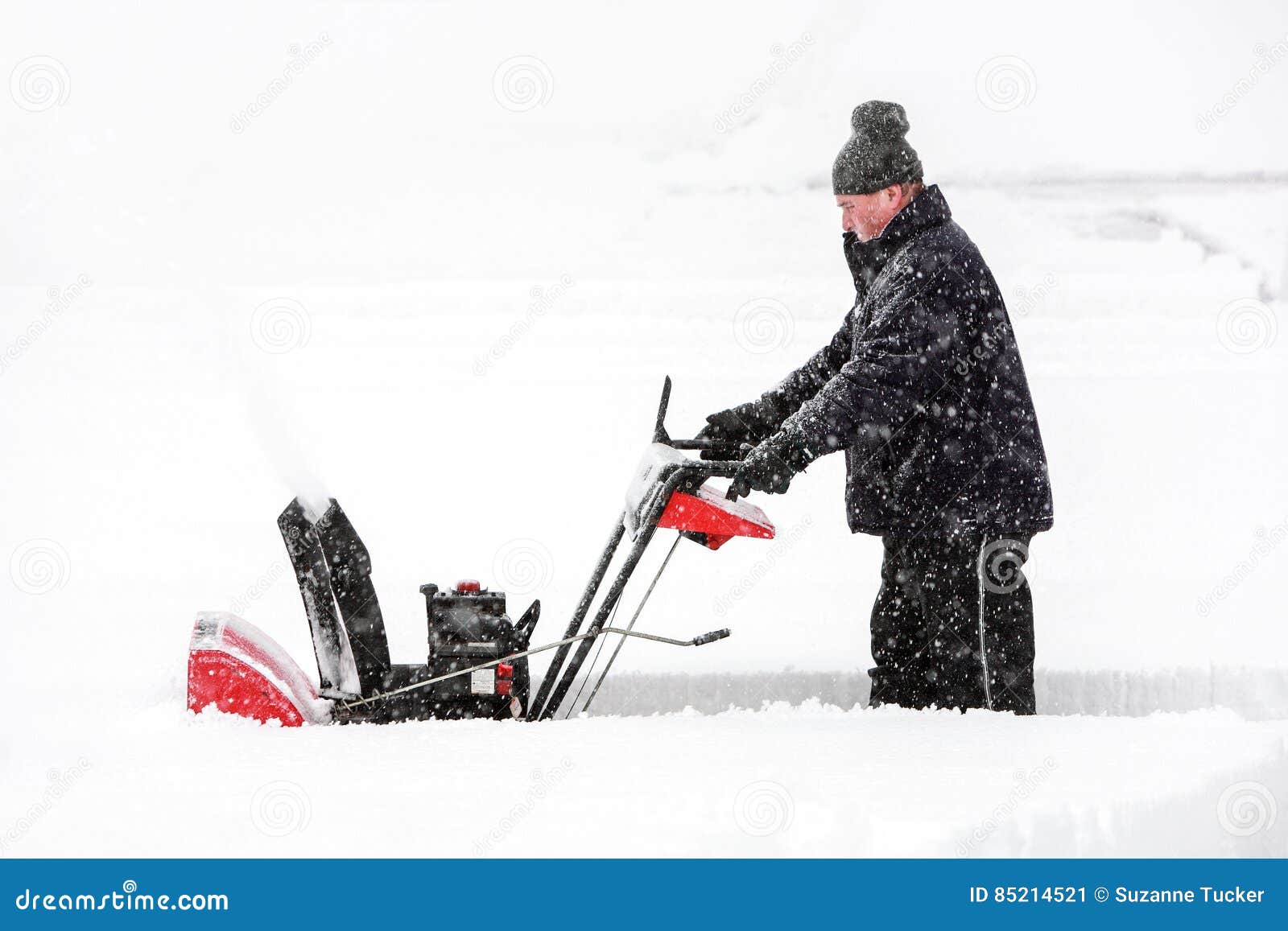 Man using a snowblower stock image. Image of digging - 85214521