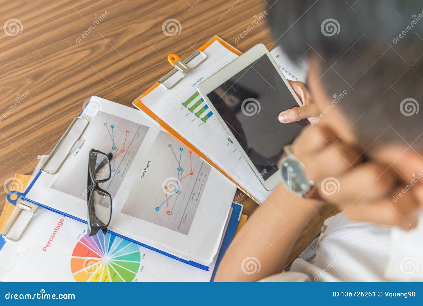The Man Using Tablet for Checking Email Stock Image - Image of ...