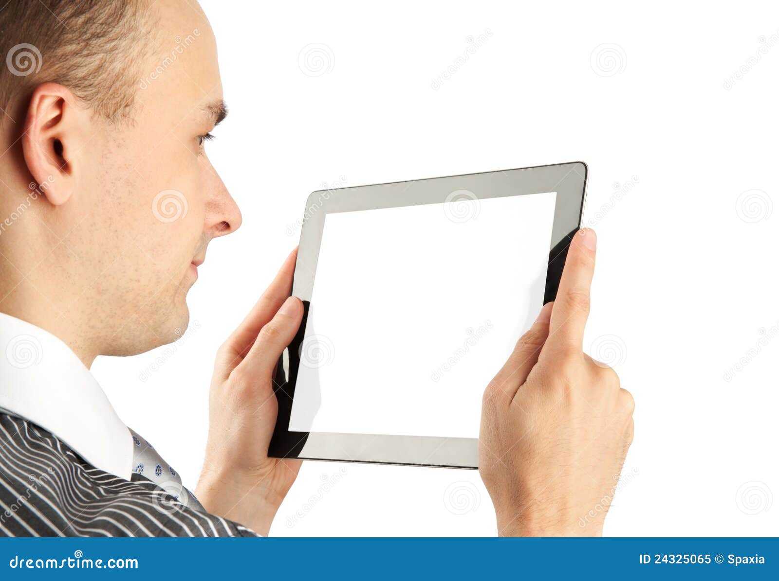 Man using tablet computer stock image. Image of held - 24325065