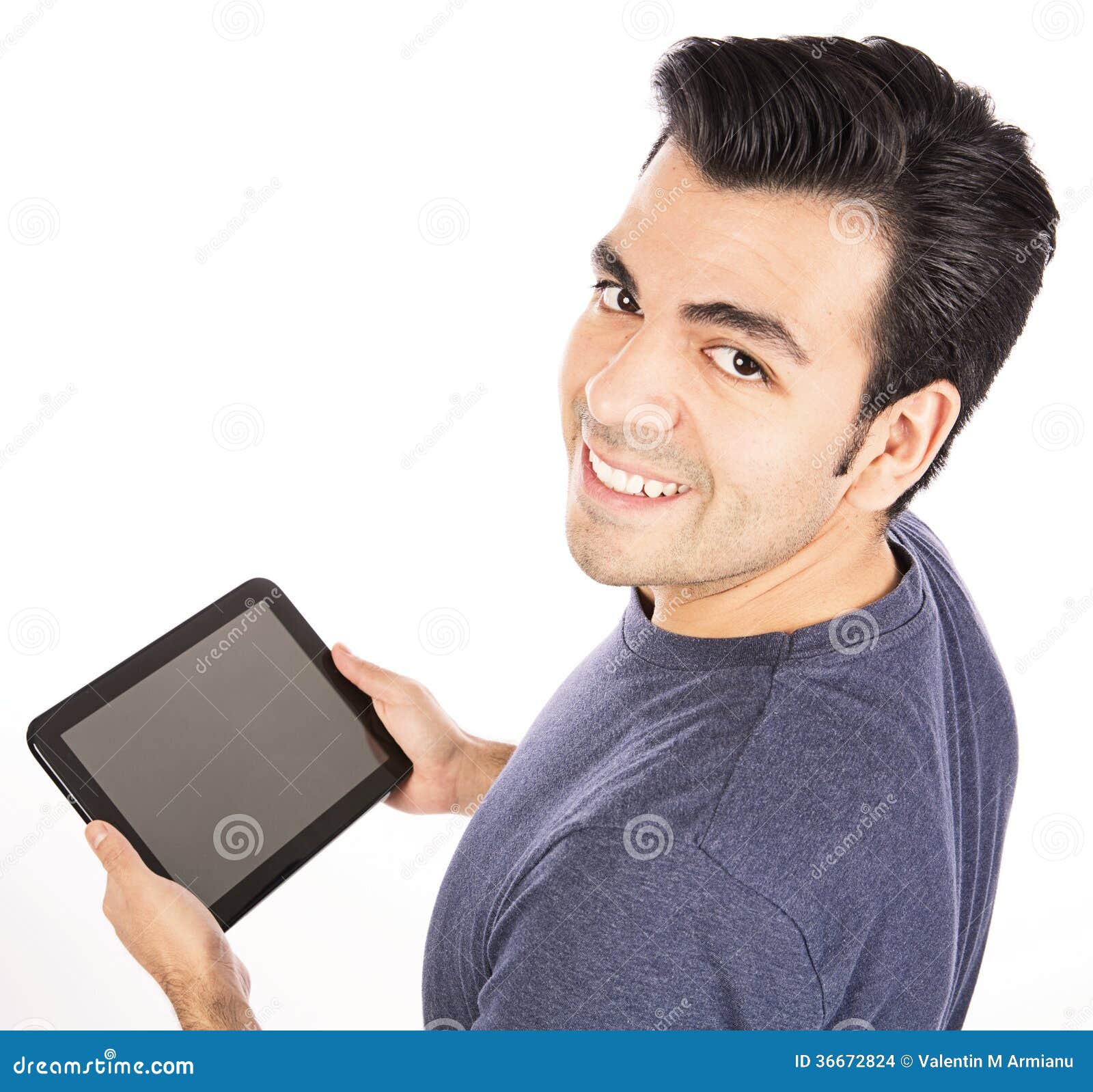 Man Using Tablet Computer or IPad Stock Photo - Image of female ...