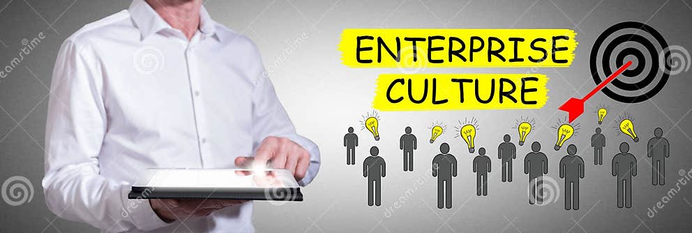 Enterprise Culture Concept with Man Using a Tablet Stock Image - Image ...