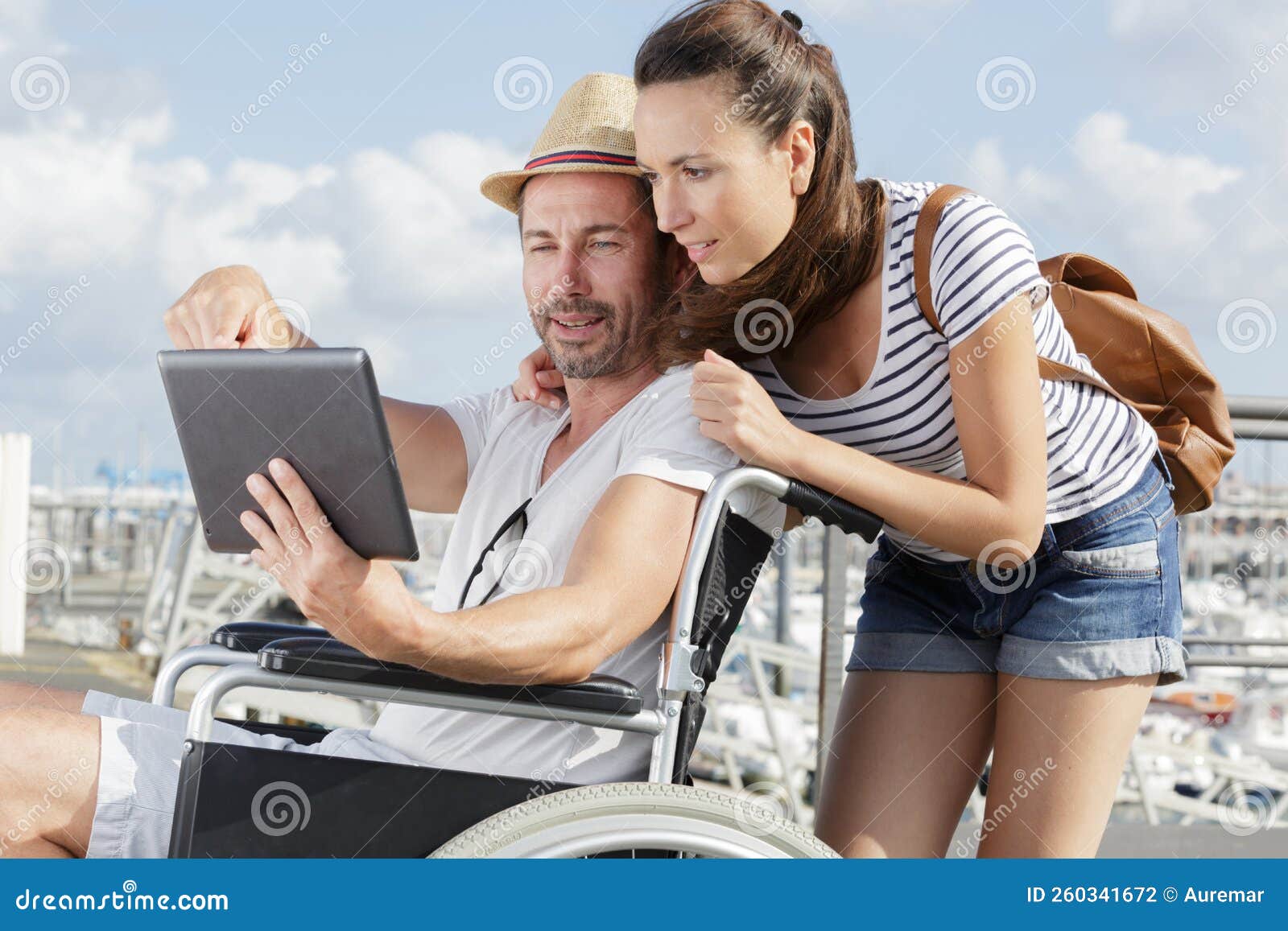 Man Using Tablet on Wheelchair Stock Photo - Image of anonymous ...