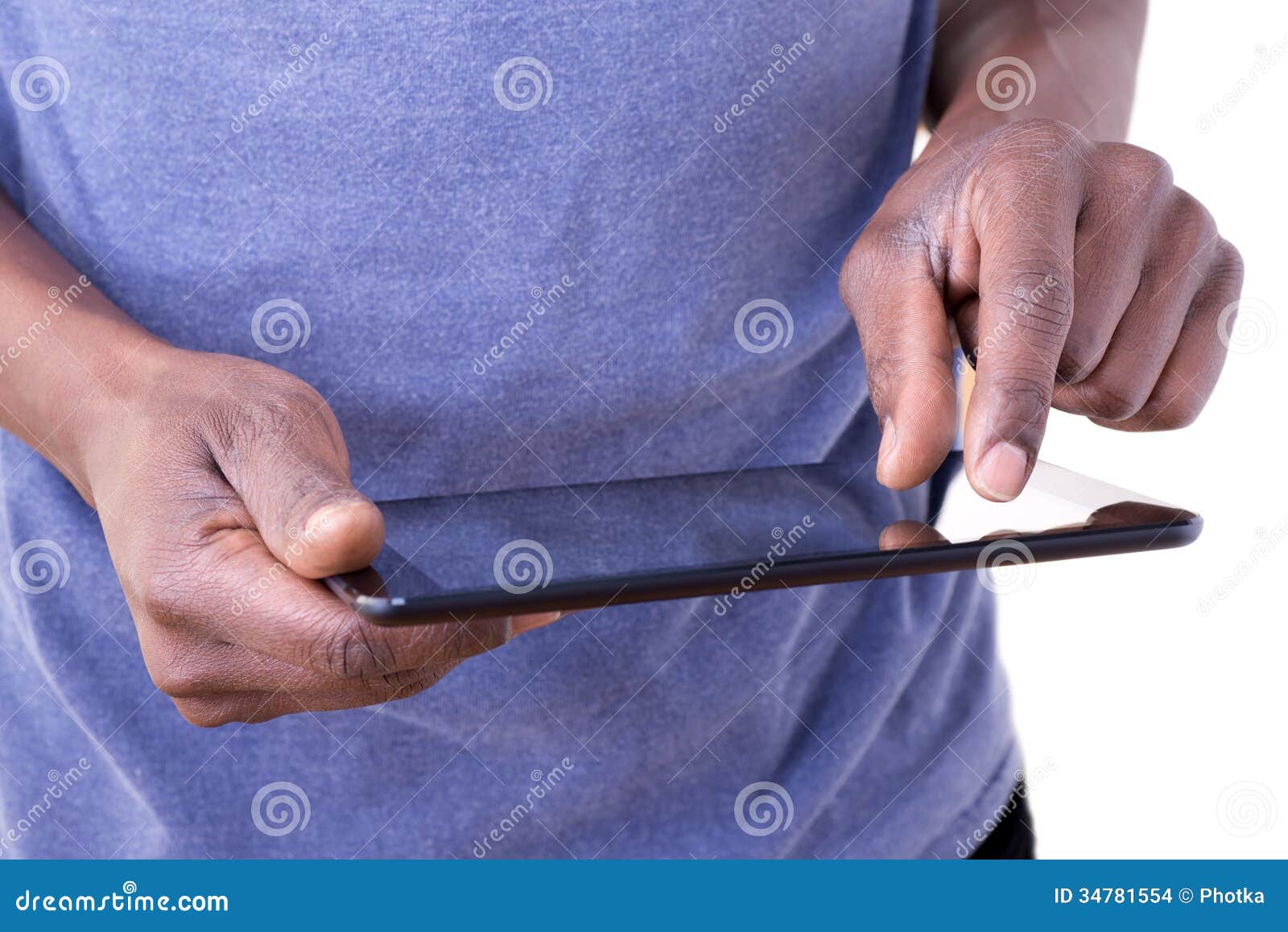 Man using tablet stock photo. Image of male, screen, mobile - 34781554