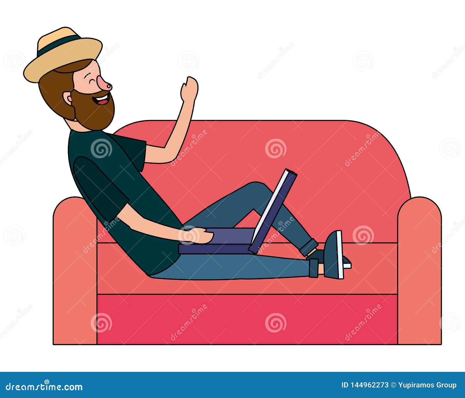 Man Using Technology Device Stock Vector - Illustration of industry ...