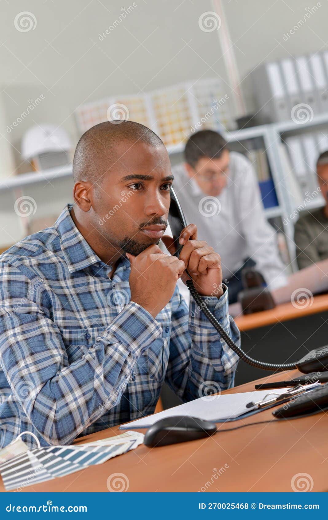 Man using telephone stock photo. Image of pensive, contemplate - 270025468