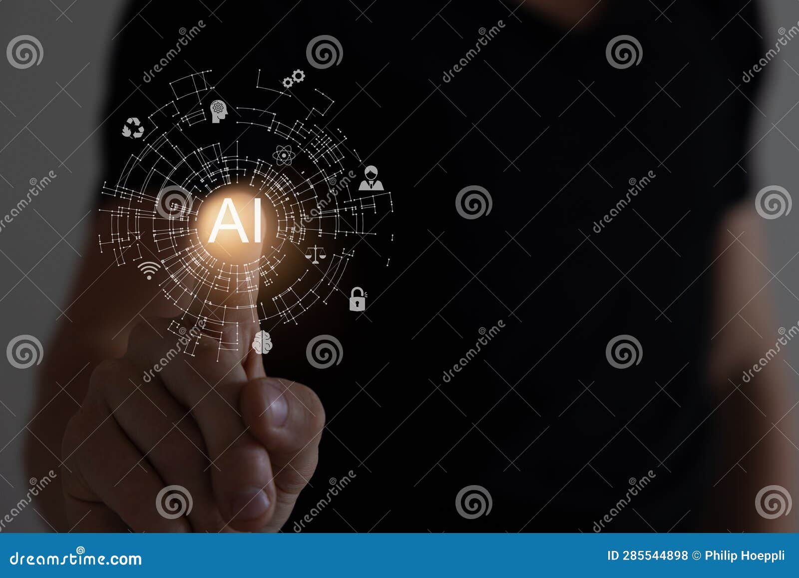 Man Using Tools AI. Technology Smart Robot Science and Artificial ...