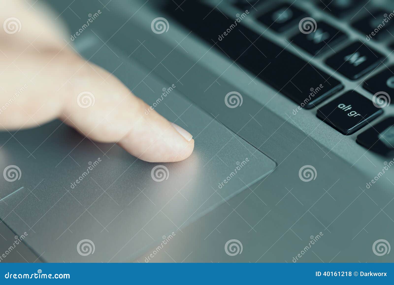 Man Using Touchpad on Laptop Stock Photo - Image of pushing ...