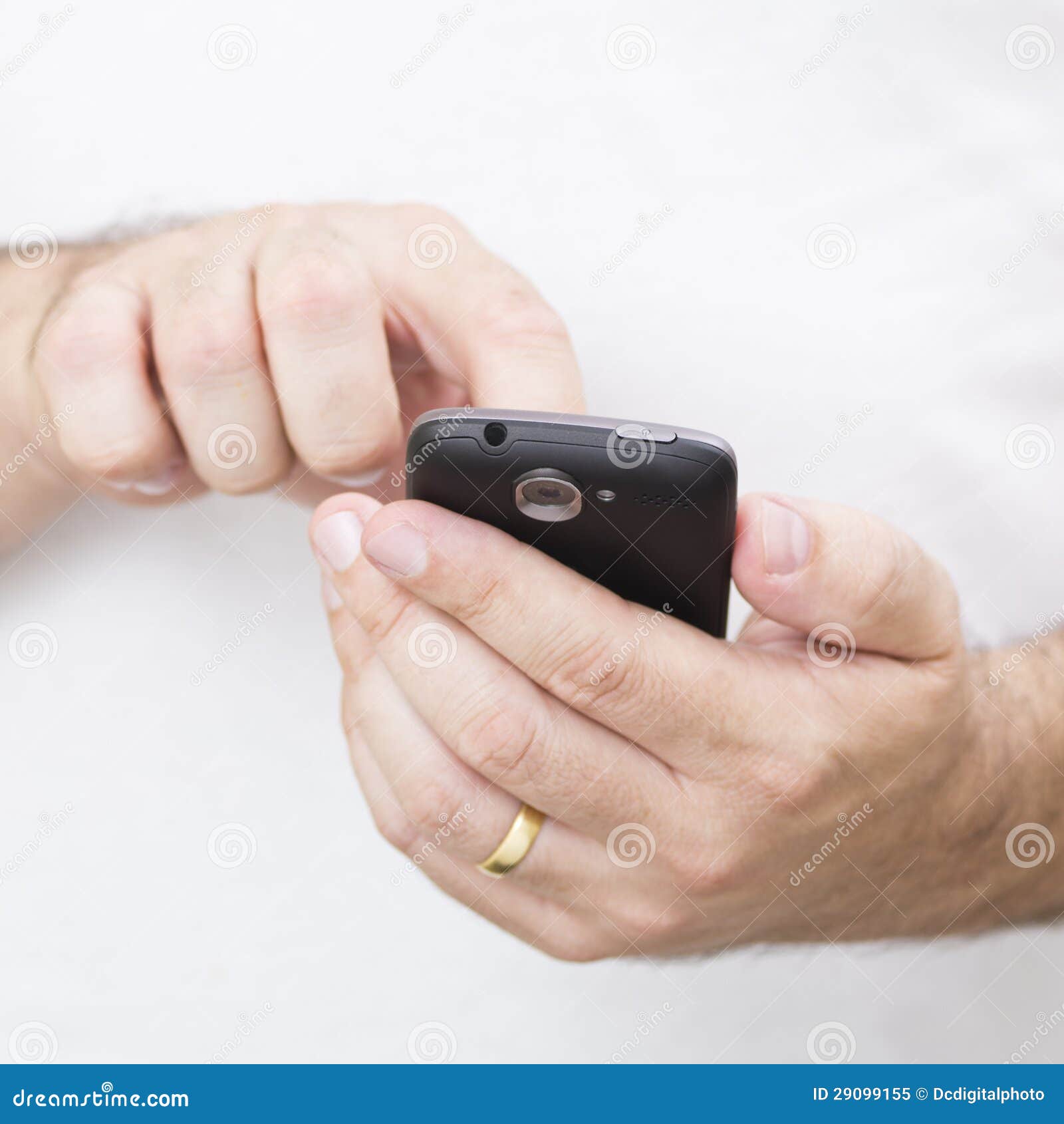 Man Using a Touchscreen Phone Stock Image - Image of casual, touch ...