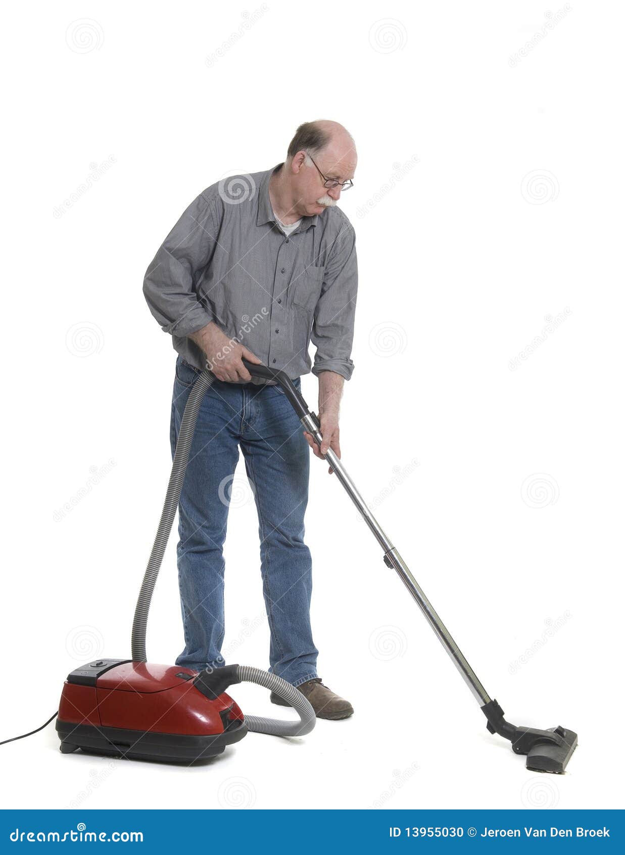 Man is Using a Vacuum Cleaner Stock Photo - Image of living, indoors ...