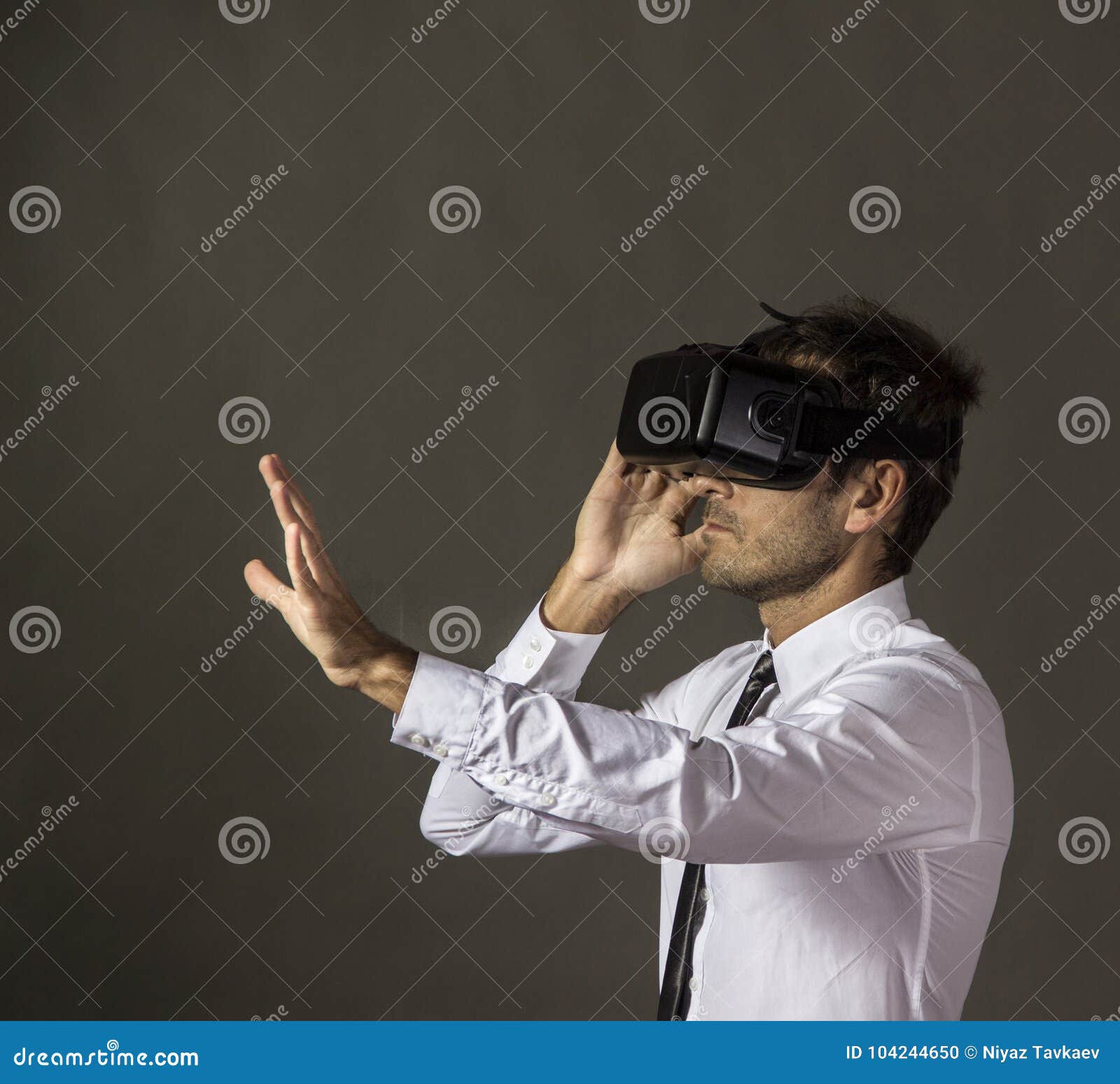 Man Using Virtual Reality Headset Stock Photo - Image of reality ... Man Using Virtual Reality Headset Stock Photo - Image of reality ...