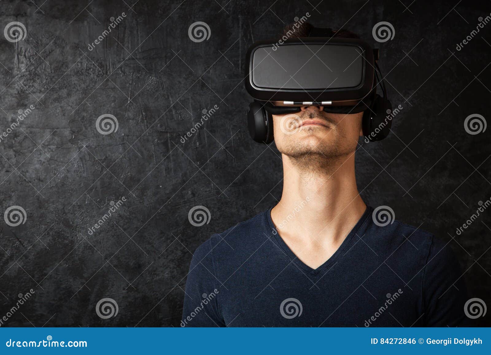 Man using VR goggles stock photo. Image of video, entertainment - 84272846