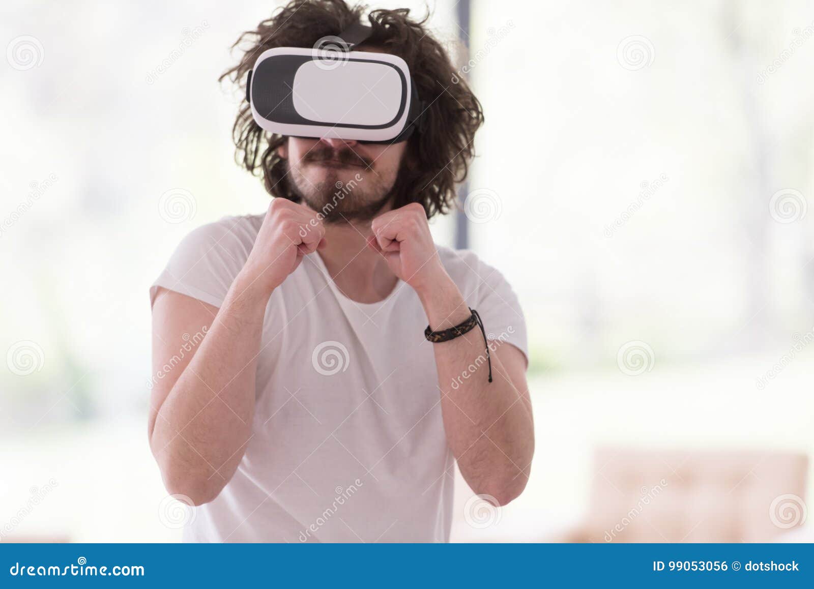 Man Using VR-headset Glasses of Virtual Reality Stock Photo - Image of ...
