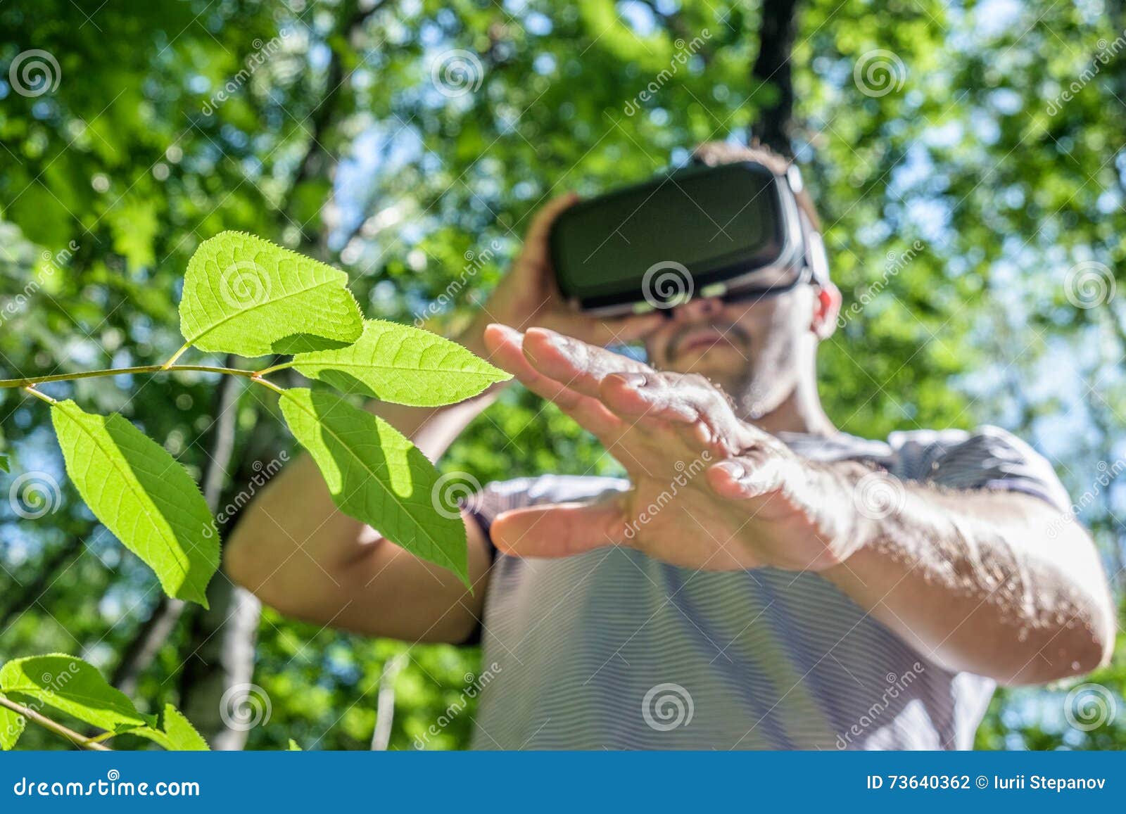 Man using VR-headset stock photo. Image of lifestyle - 73640362