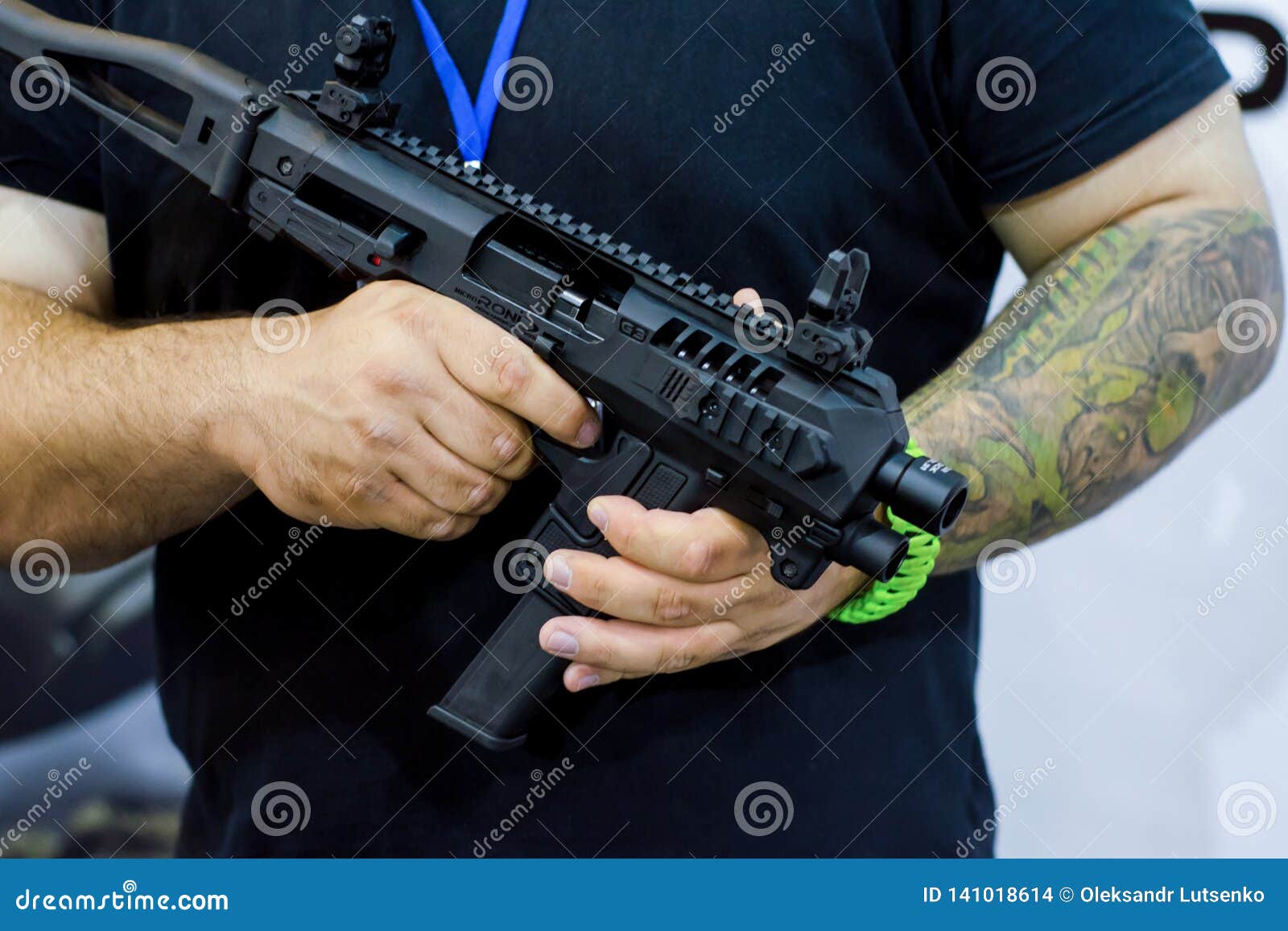 Kyiv, Ukraine - October 10, 2018: Man Using Weapon. International ...