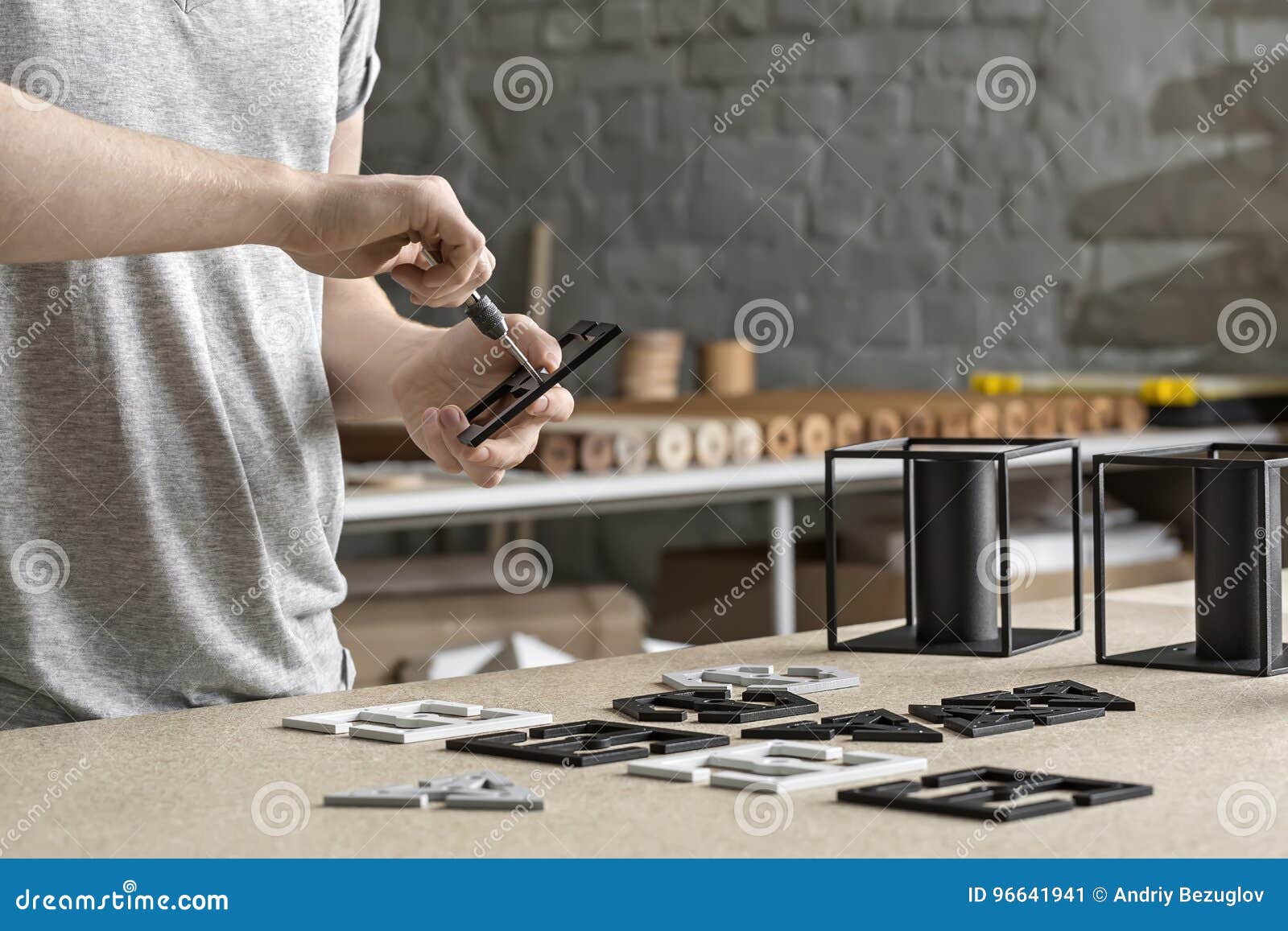 Man Using Wrench in Workshop Stock Image - Image of closeup, mechanical ...
