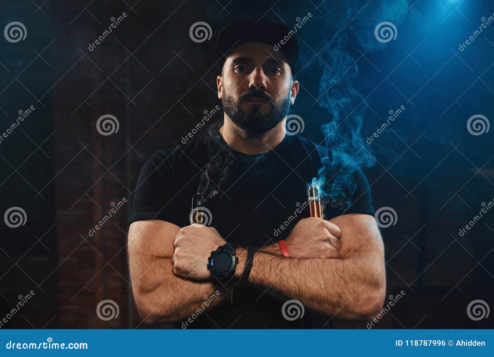 Man Vaping an Electronic Cigarette Stock Photo - Image of male, smoke ...